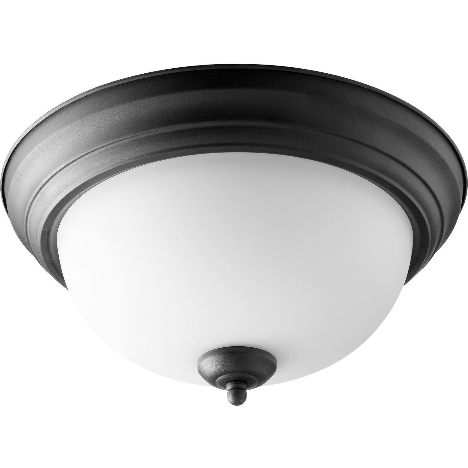 Quorum 13″ Satin Opal Flush Ceiling Mount | The Fan Shoppe