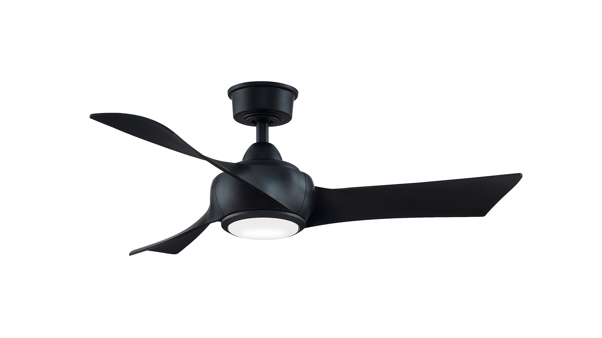 Fanimation Wrap Custom 44″ Matte Black with DC Motor + CCT Select Light ...